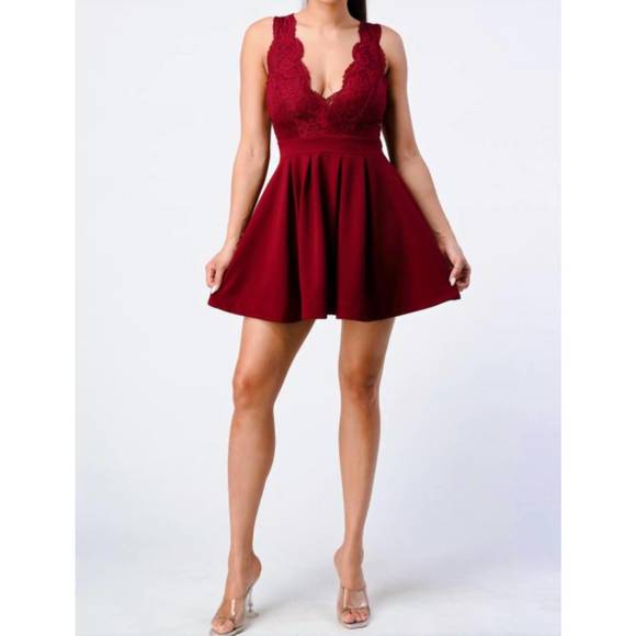 privy | Dresses | New Privy Mini Dress In Burgundy | Poshmark